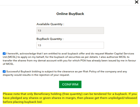 How to apply for Buyback